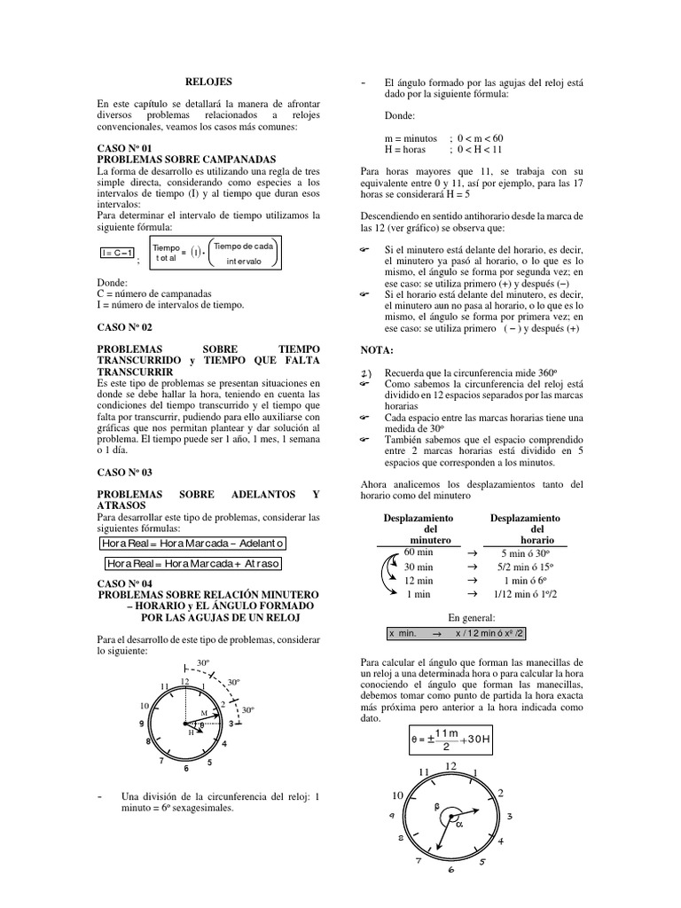 15º Semana - RELOJES | PDF | Hora | Reloj