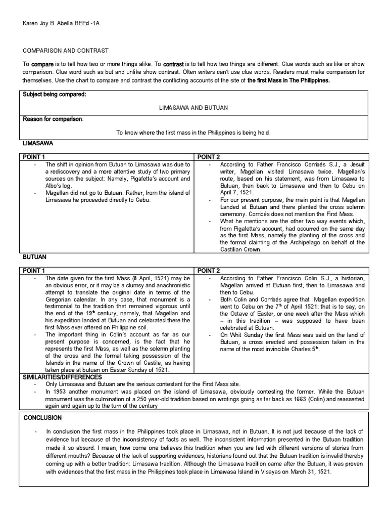 Comparison and Contrast | PDF
