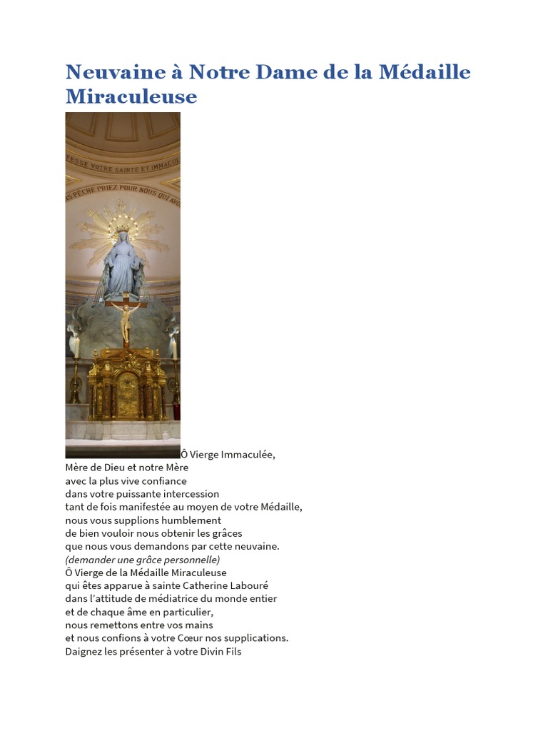 Neuvaine À Notre Dame Des Miracles | PDF