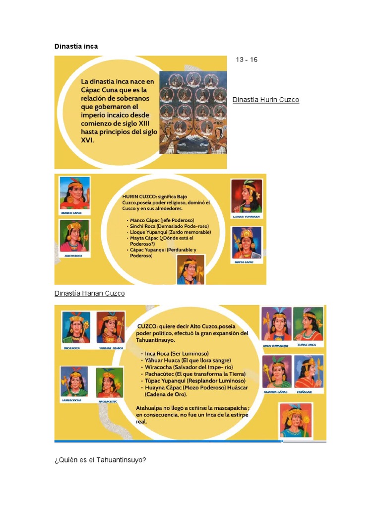 Dinastía Inca | PDF | Imperio Inca | Perú