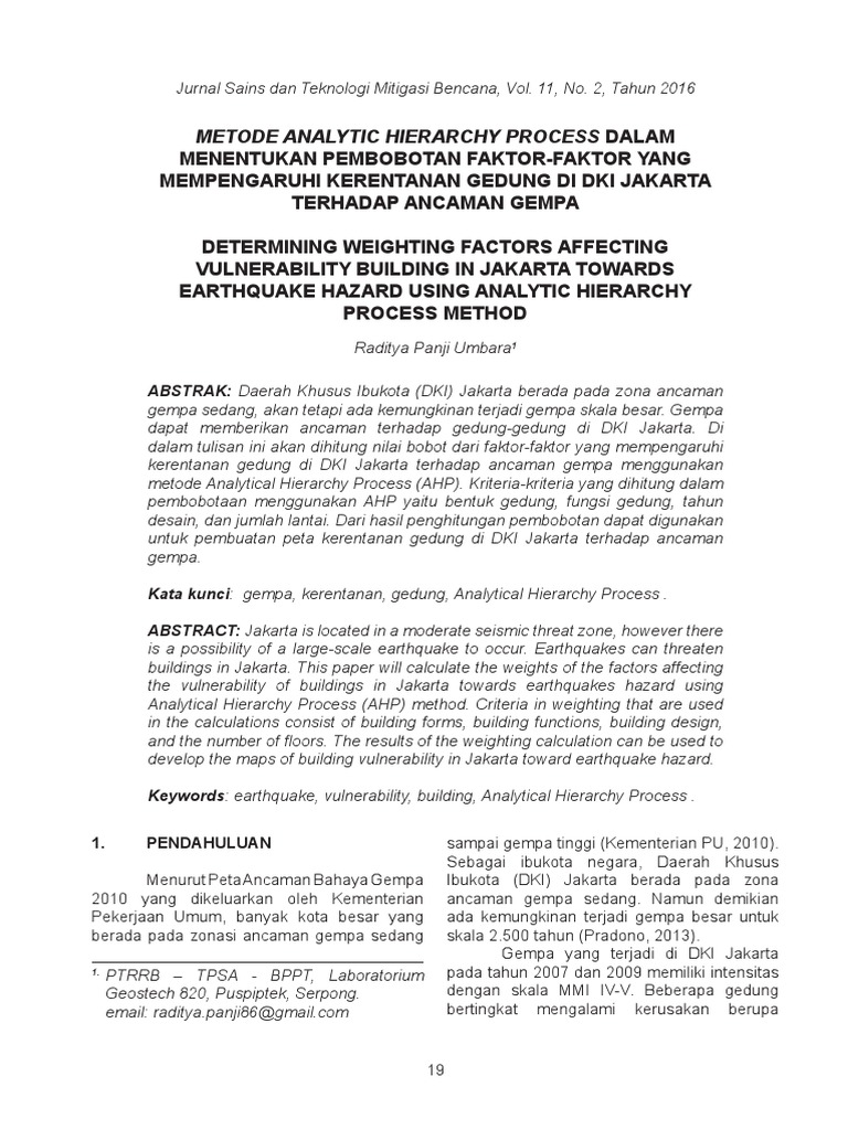 Metode Analytic Hierarchy Process Dalam: 1. Pendahuluan | PDF Metode Analytic Hierarchy Process Dalam: 1. Pendahuluan | PDF