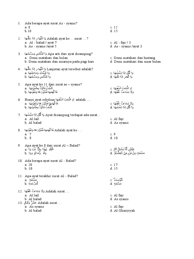 Surat As - Syams | PDF