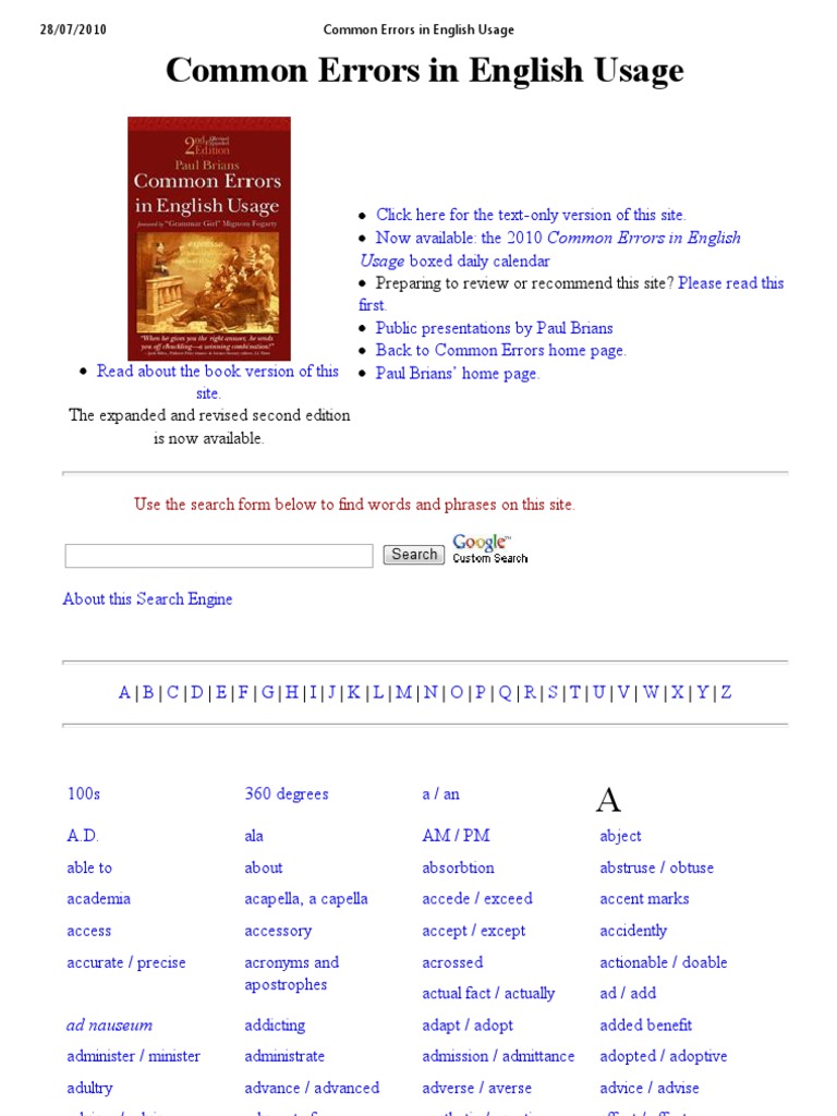 Common Errors in English Usage | PDF | Languages