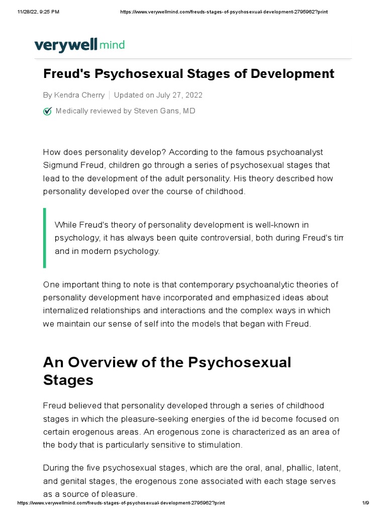 Freuds Stages of Psychosexual Development 2795962 | PDF | Sexual ...