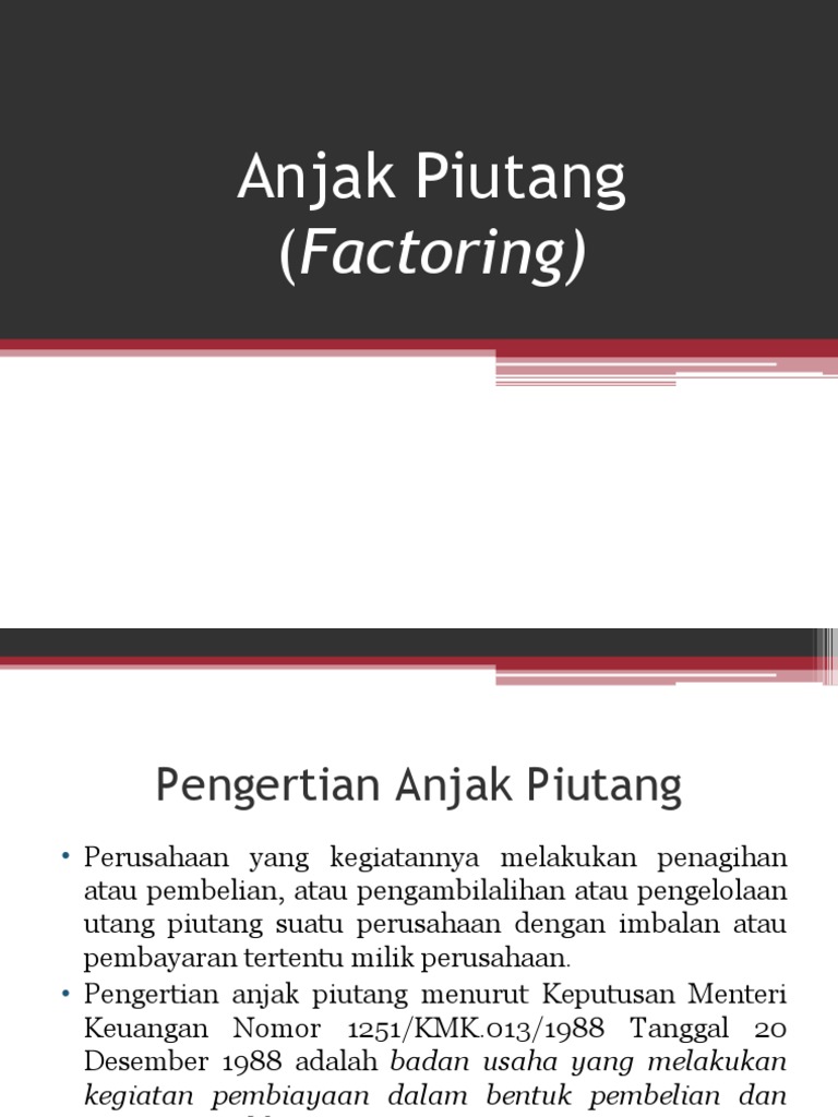 Anjak Piutang (Factoring) | PDF