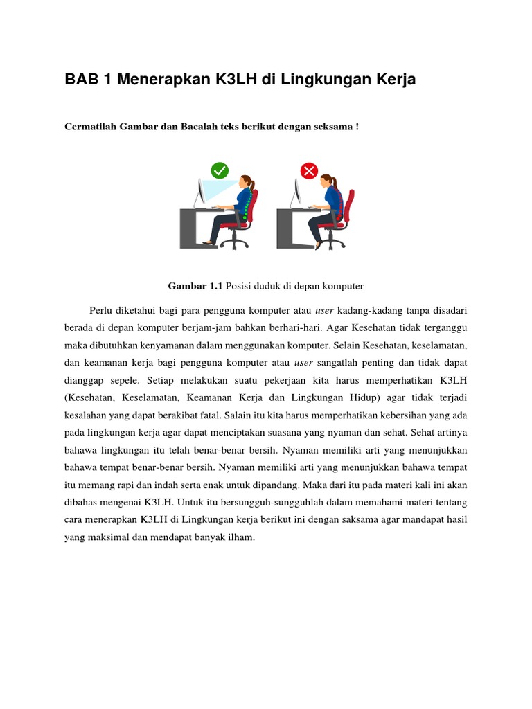 BAB 1 Menerapkan K3LH Di Lingkungan Kerja | PDF | Karier & Perkembangan | Bisnis