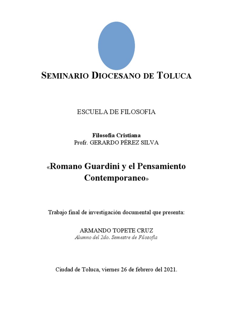 Guardini y la Modernidad Filosófica | PDF | Jesús | Existencia