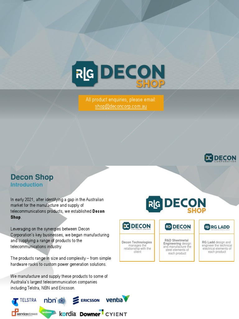 Decon Shop - Product Catalogue 2022 | PDF