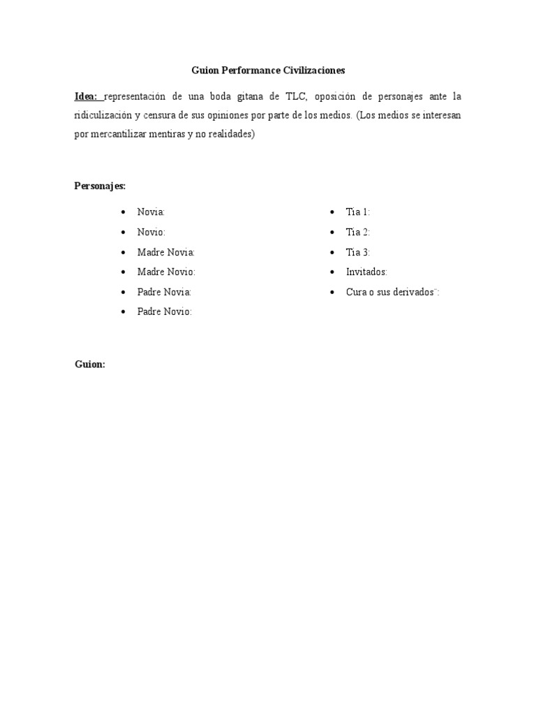 Guion Performance Civilizaciones | PDF