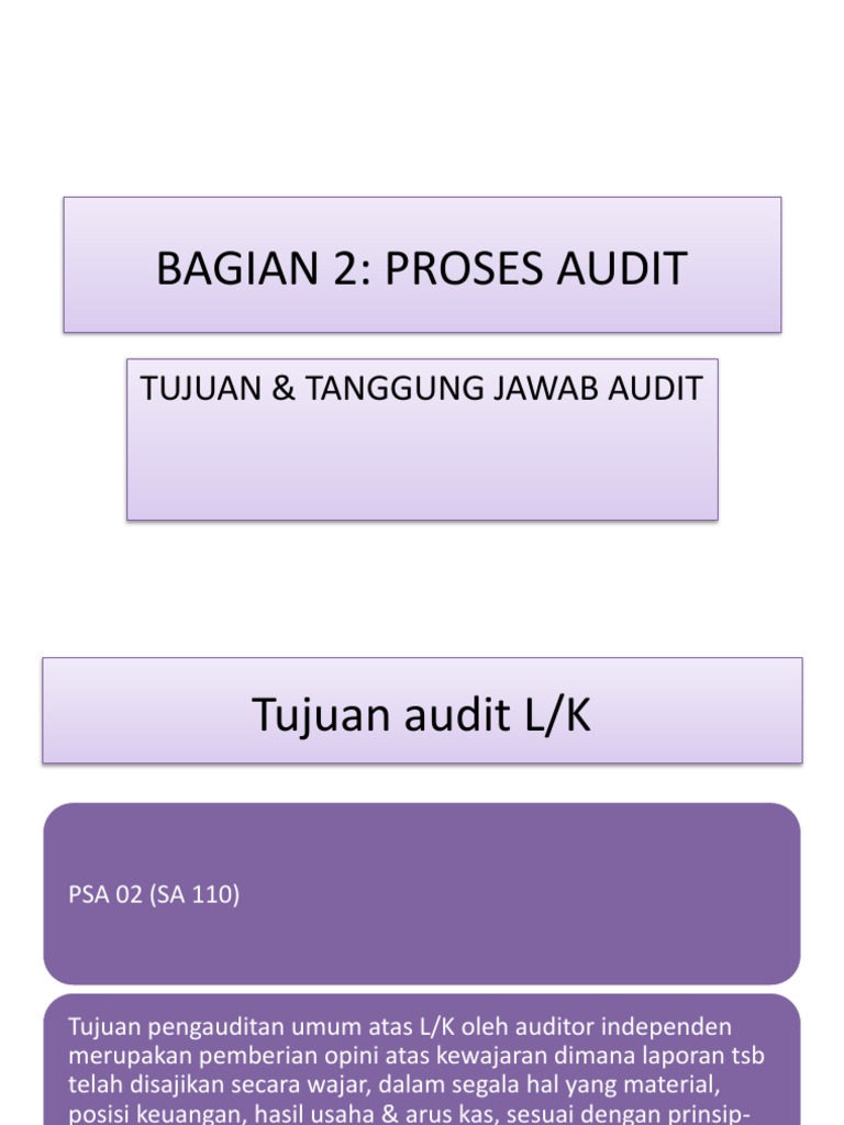Tujuan Dan Tanggung Jawab Audit | PDF