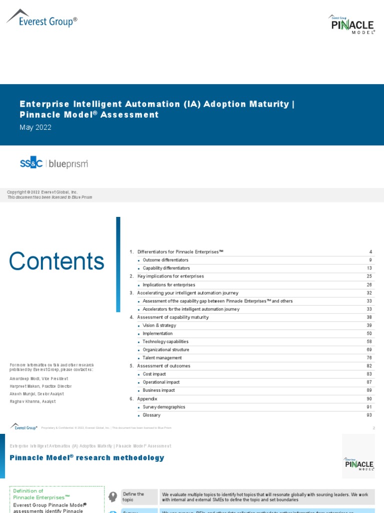 Everest Group Enterprise Intelligent Automation IA Adoption Maturity ...