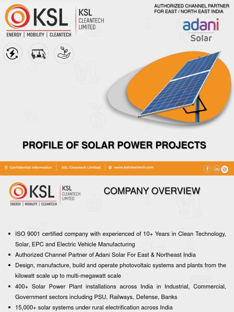 Solar Power Projects Company Profile - KSL Cleantech | PDF | Solar ...