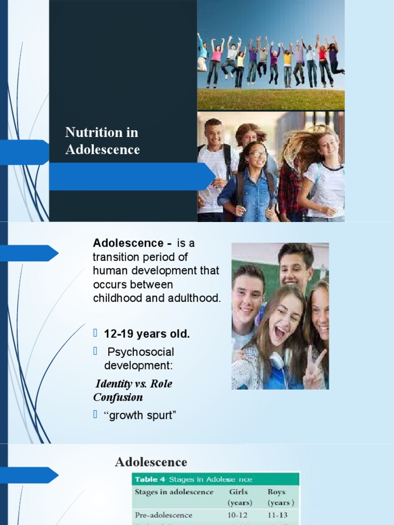 Adolescent Nutrition Guidelines and Needs | PDF | Vitamin | Foods
