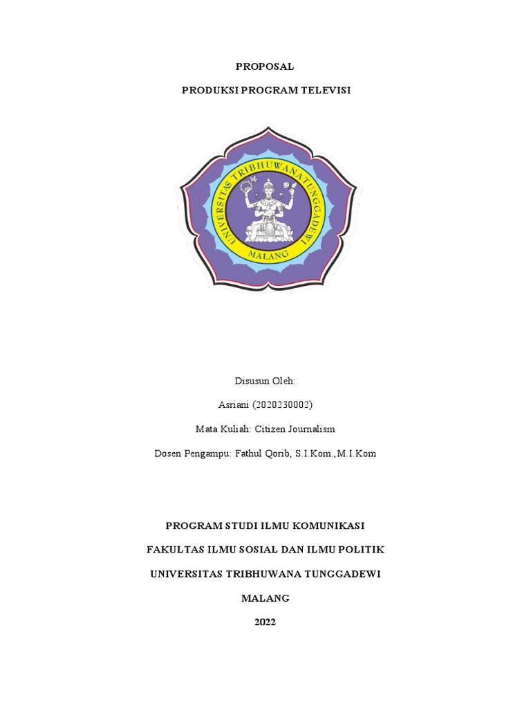 Proposal Produksi Program Televisi Pdf