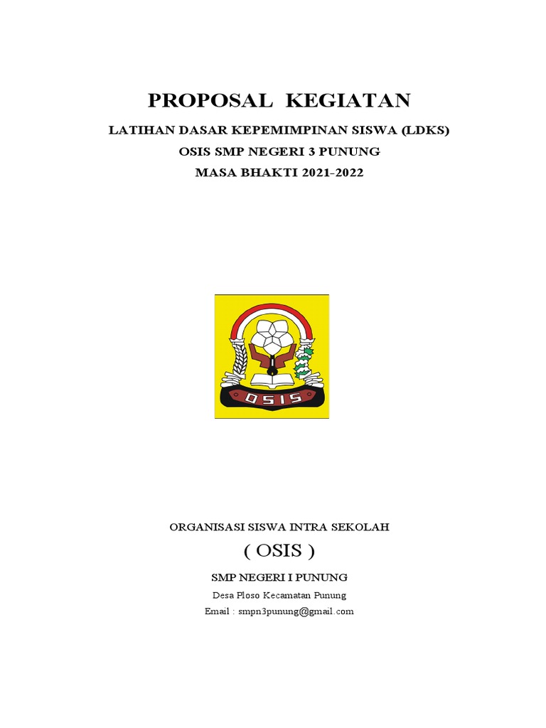 Proposal LDKS OSIS SMP 3 Punung 2021-2022 | PDF