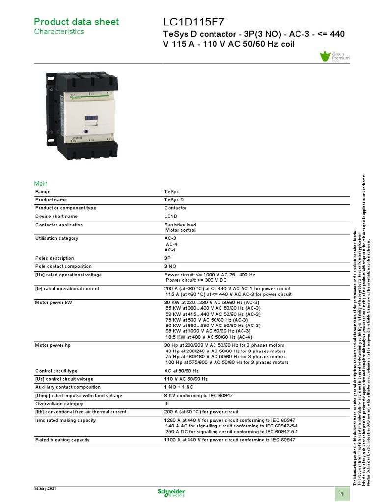 LC1D115F7 DATASHEET IE en-GB | PDF | Alternating Current | Electrical ...