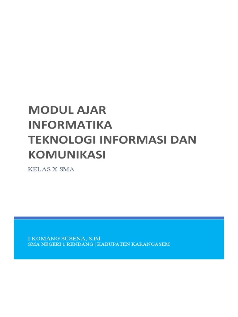 Modul Ajar Informatika 2 - Teknologi Informasi Dan Komputer | PDF ...