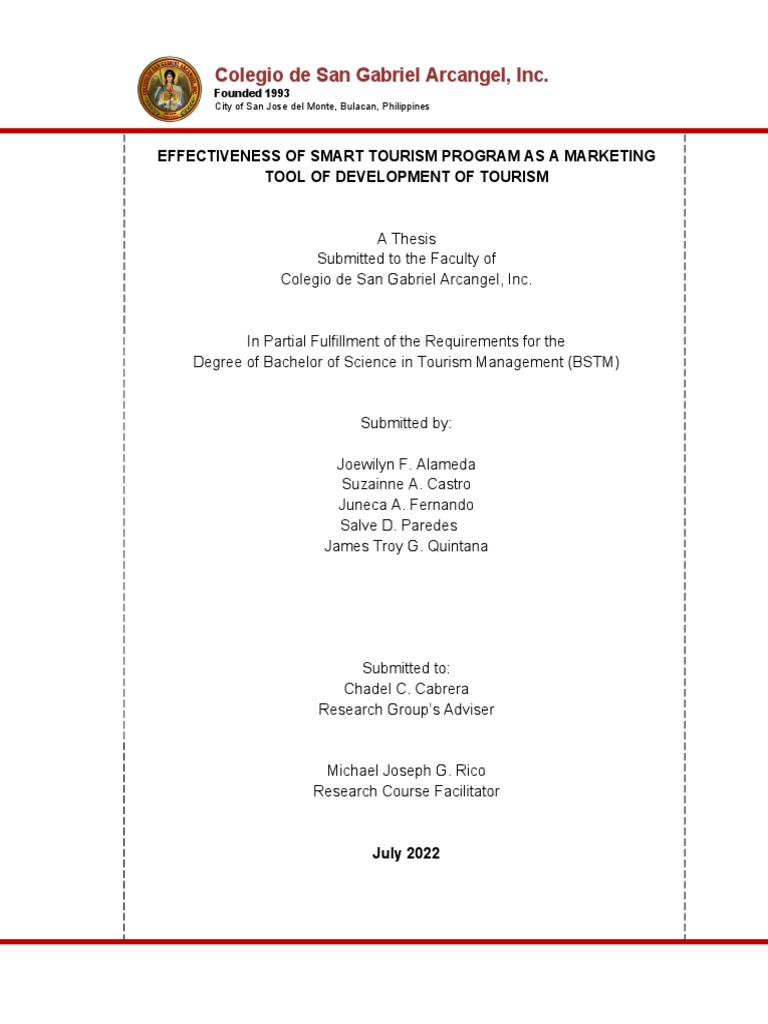 SMART TOURISM Paredes Group Final Papers | PDF | Tourism | Design