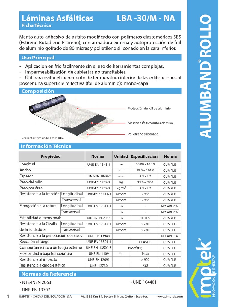 Alumband Rollo | Descargar gratis PDF | Aluminio | Materiales