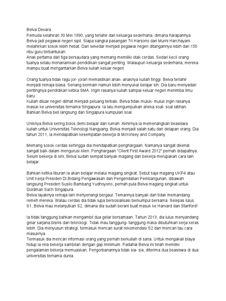 Biografi Belva Devara | PDF