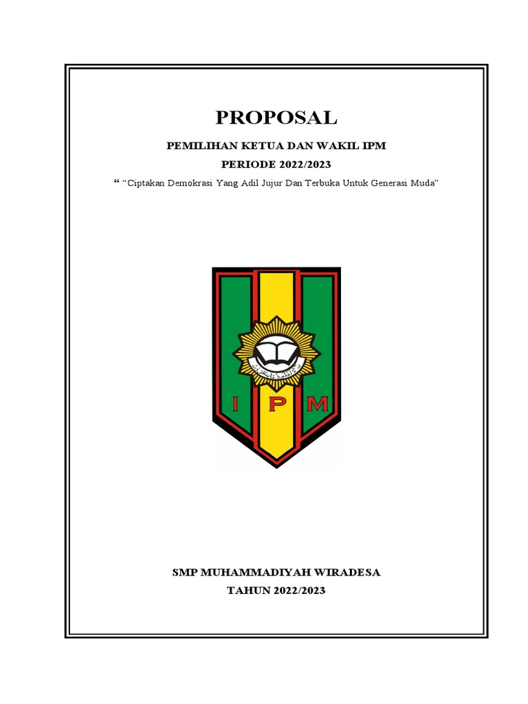 Proposal Pemilihan Ipm 2022 | PDF