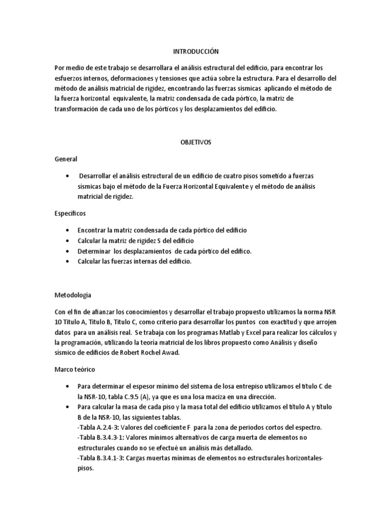 INTRODUCCIÓN | PDF | Rigidez | Análisis estructural