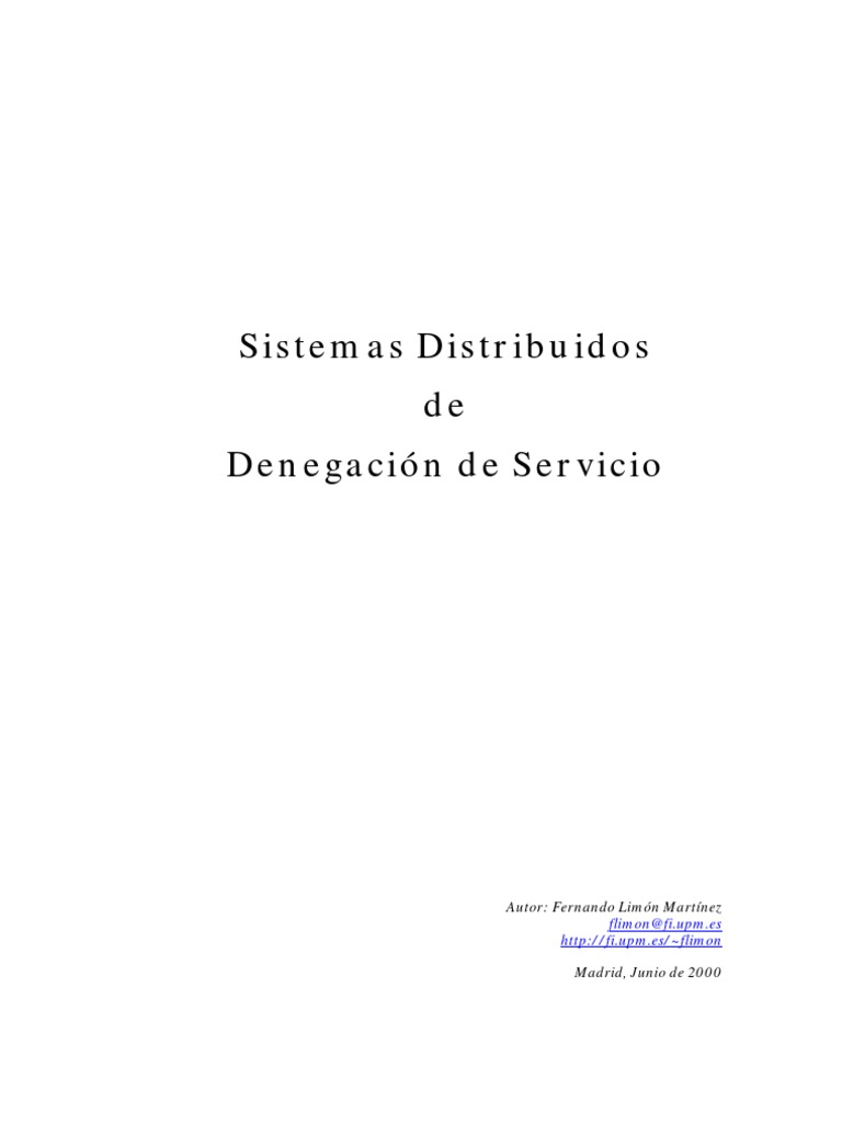 Sistemas Distribuidos de Denegacion de Servicio | PDF | Ataque de ... Sistemas Distribuidos de Denegacion de Servicio | PDF | Ataque de ...