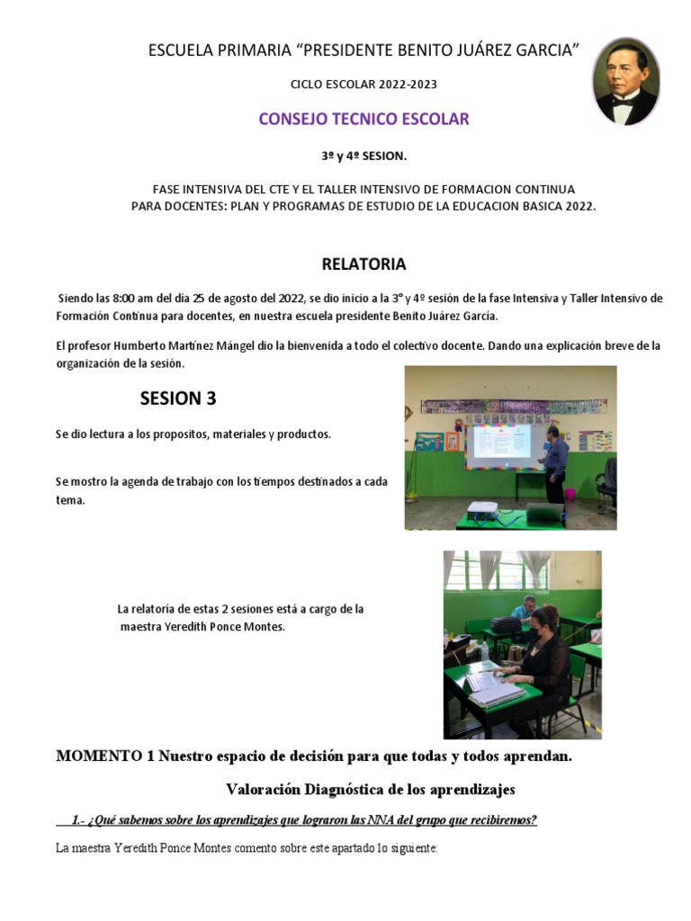 RELATORIA SESION 3 y 4 | PDF | Plan de estudios | Método de enseñanza