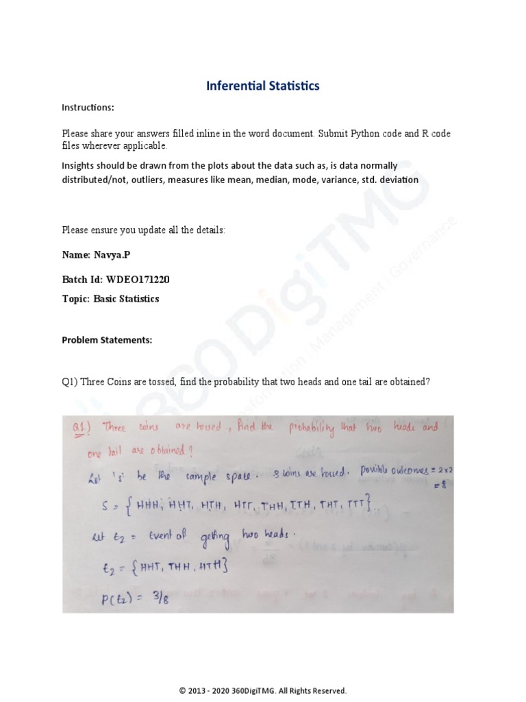 12.inferential Statistics | PDF