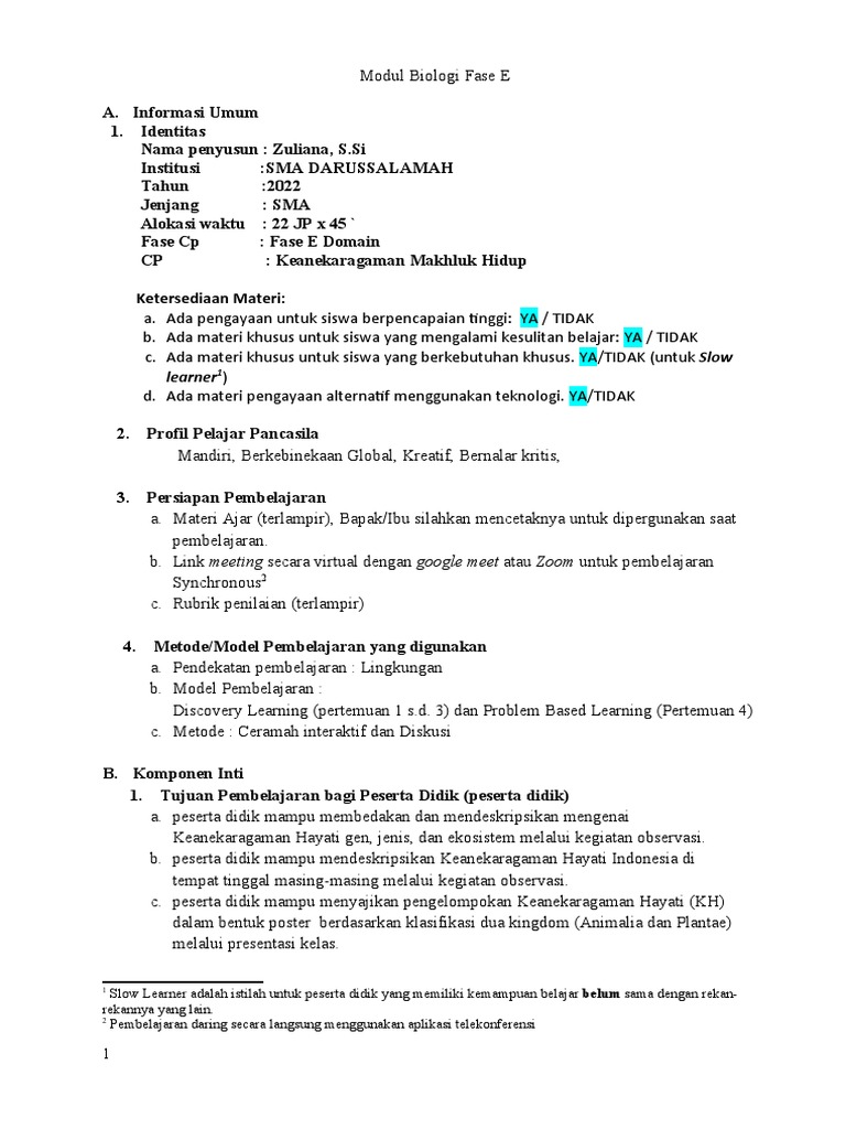 Modul Biologi Fase e | PDF