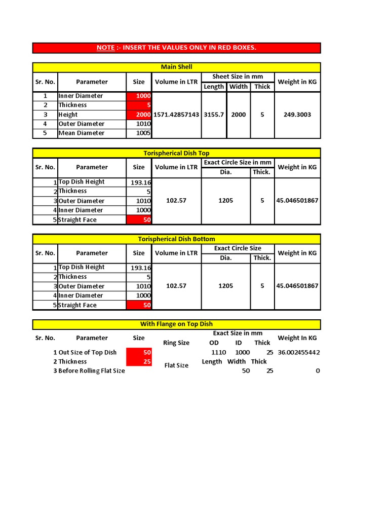 Vessel Weight Calculation Guide | PDF | Volume | Length