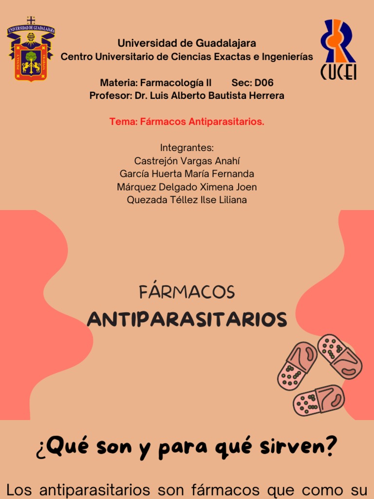 Fármacos Antiparasitarios | PDF | Salud y bienestar | Ciencia y matemáticas