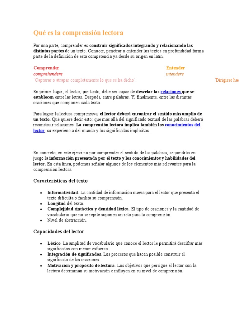 Las 13 estrategias clave para mejorar la comprensión lectora | PDF ...