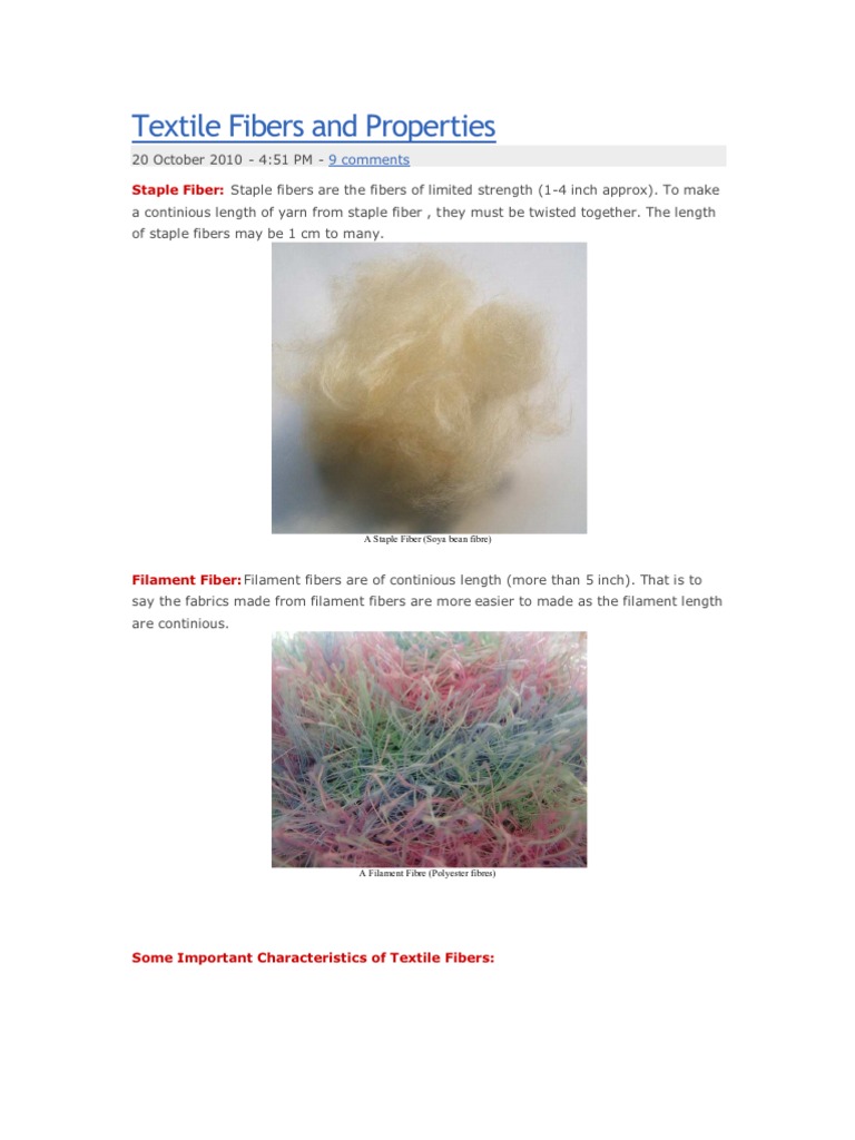 Texile Fibre | PDF | Textiles | Yarn