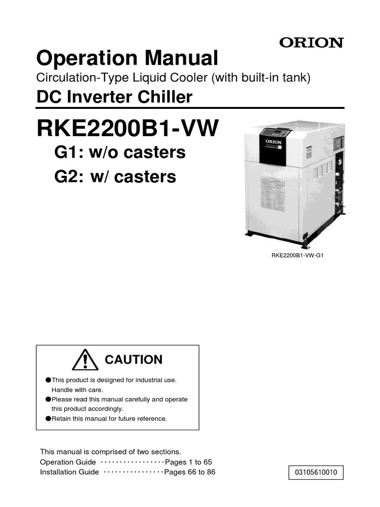 Manual RKE2200B1-VW-G1 (EN) Orion | PDF | Valve | Pump