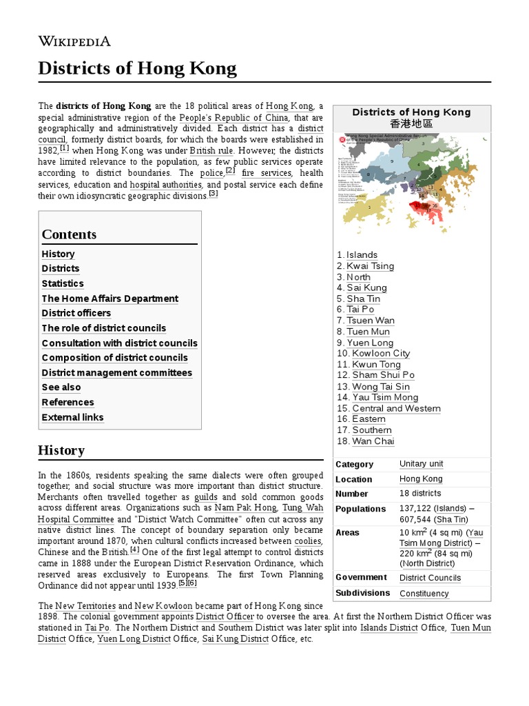 Districts of Hong Kong | PDF