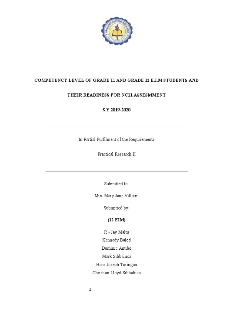 Competency Level of Grade 11 and Grade 12 e | PDF