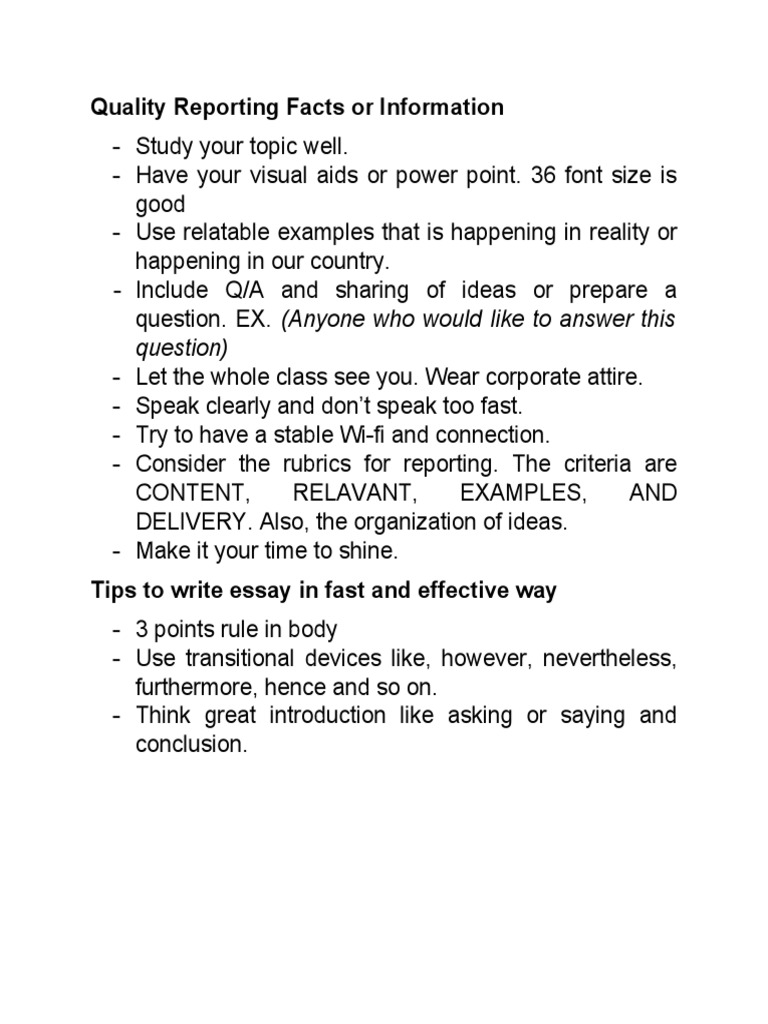 Quality Reporting Facts or Information | PDF | Business