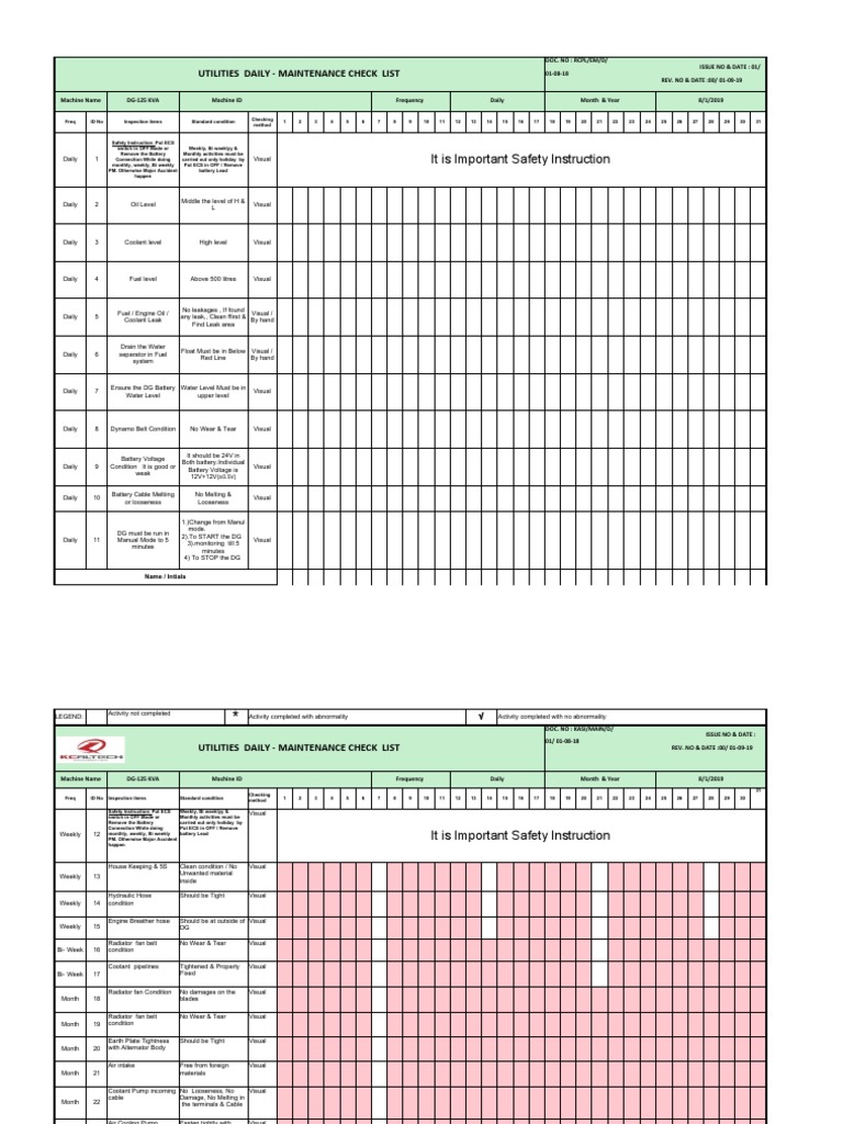 DG Check List | PDF | Manufactured Goods | Mechanical Engineering