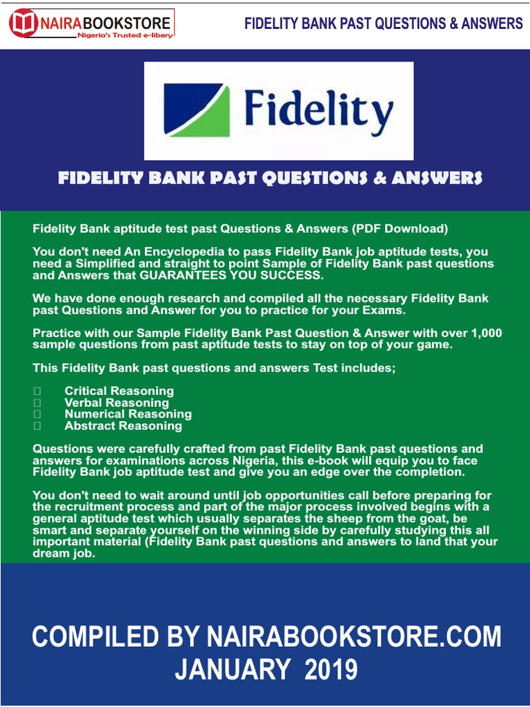Compiled Fidelity Bank Past Questions and Answers for Aptitude Test ...