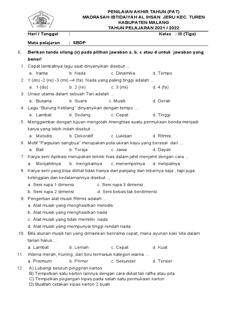 SBDB Pat | PDF | Metode & Bahan Ajar | Seni