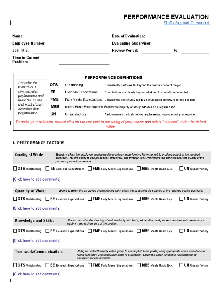 Performance Evaluation | PDF | Business