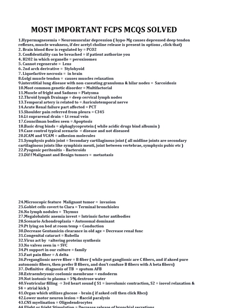 300 FCPS MCQS Solved 2 | PDF | Axon | Heart