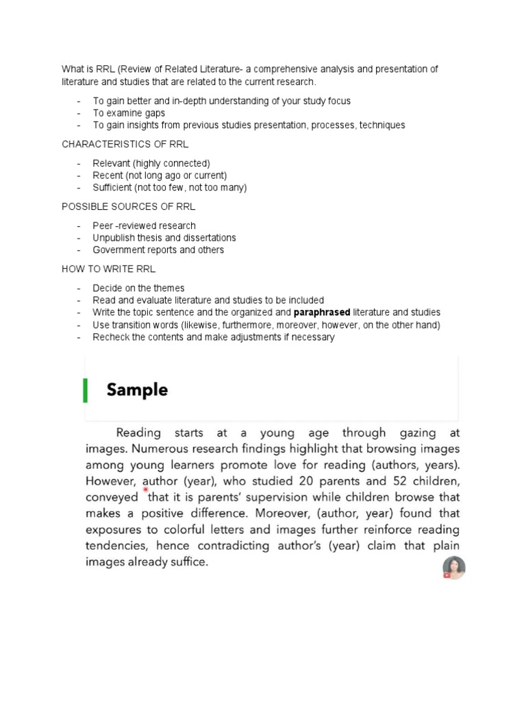 Guide to Writing a Review of Related Literature | PDF | Language Arts ...