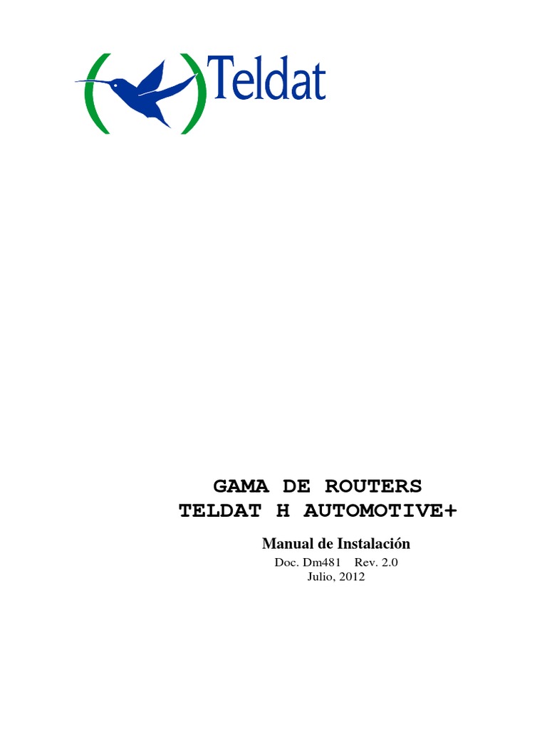 dm481v2 Instalacion Teldat H Automotive Plus 1 | PDF | Enrutador ...