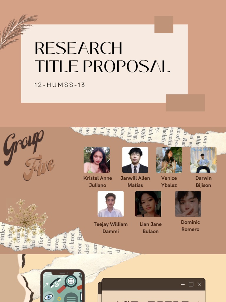 12 Humss-13 Research Title Proposal | PDF | Educational Stages
