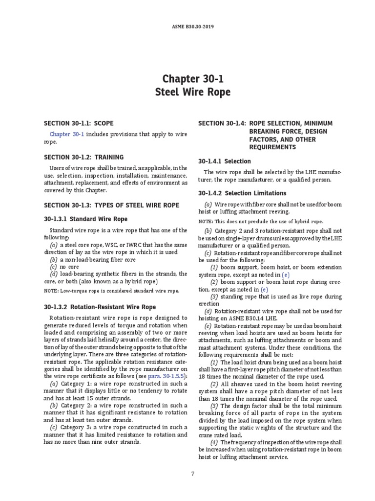 ASME B30.30 2019 Wire Ropes | PDF | Wire | Manufactured Goods