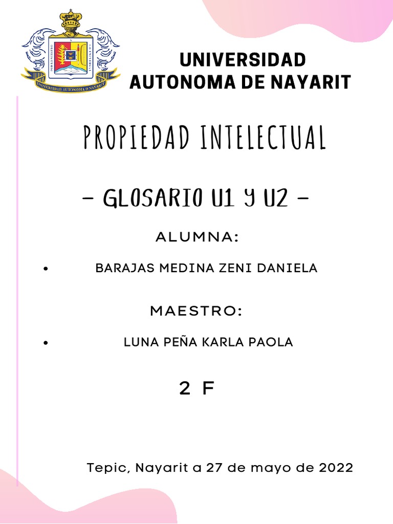Glosario de Propiedad Intelectual U1-U2 | PDF
