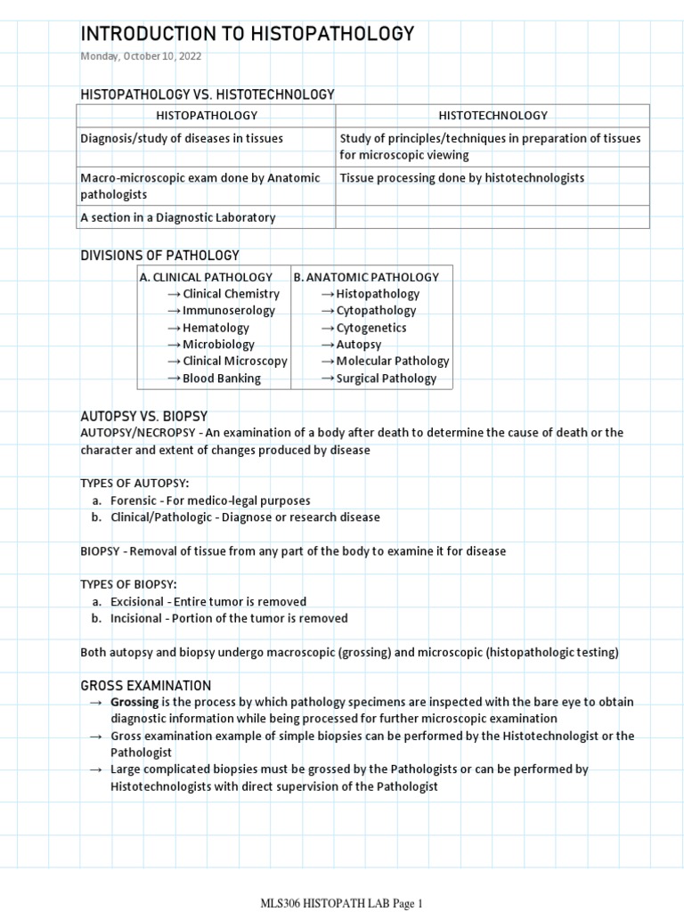 Mls306 Histopath Lab Prelims | PDF | Pathology | Histopathology