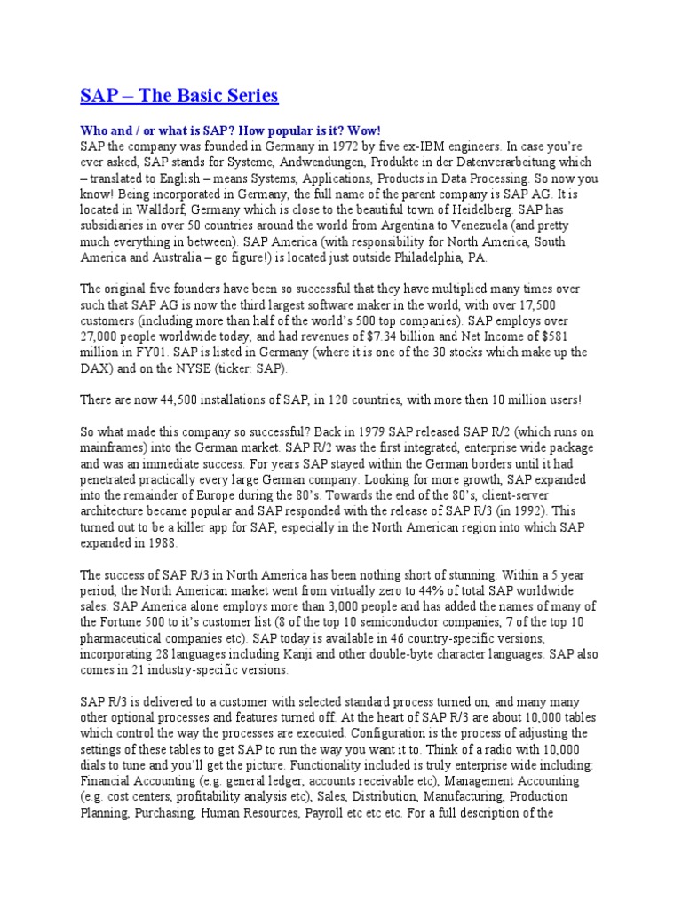 SAP For Beginners | PDF | Databases | Depreciation